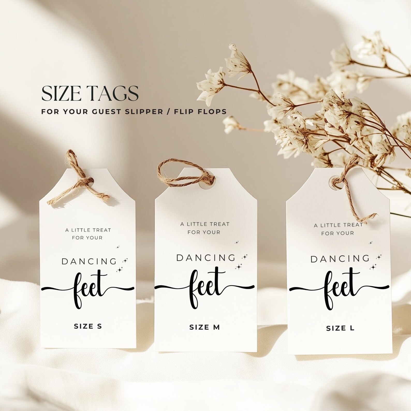Signage for Slippers at Wedding, Bundle Customizable Flip Flop Tags ...