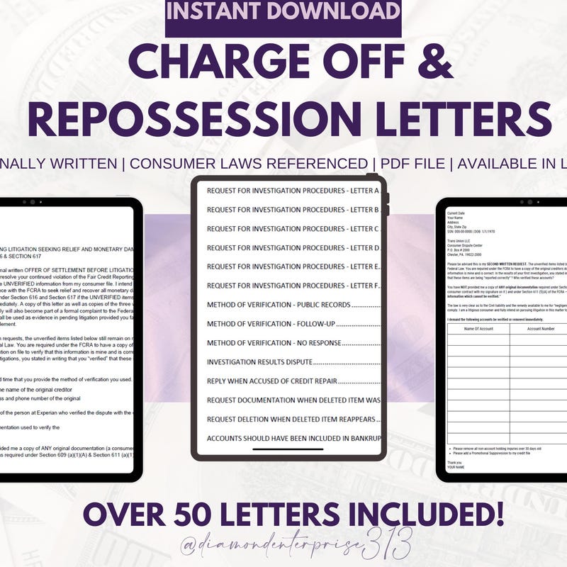 Repossession Letter - Etsy