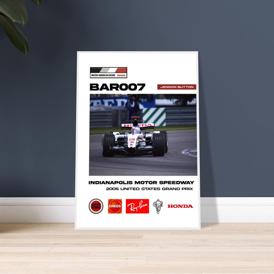 Jenson Button Bar-honda F1 Poster 2005 US GP Perfect Gift for ...