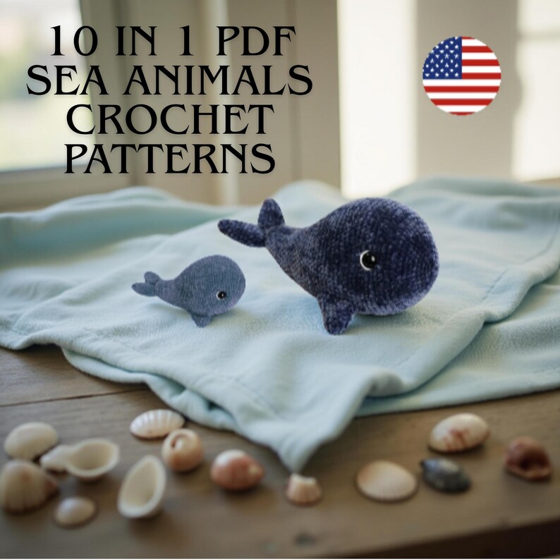 Ocean Animal Amigurumi Crochet Patterns PDF: Marine Life Toys - Etsy