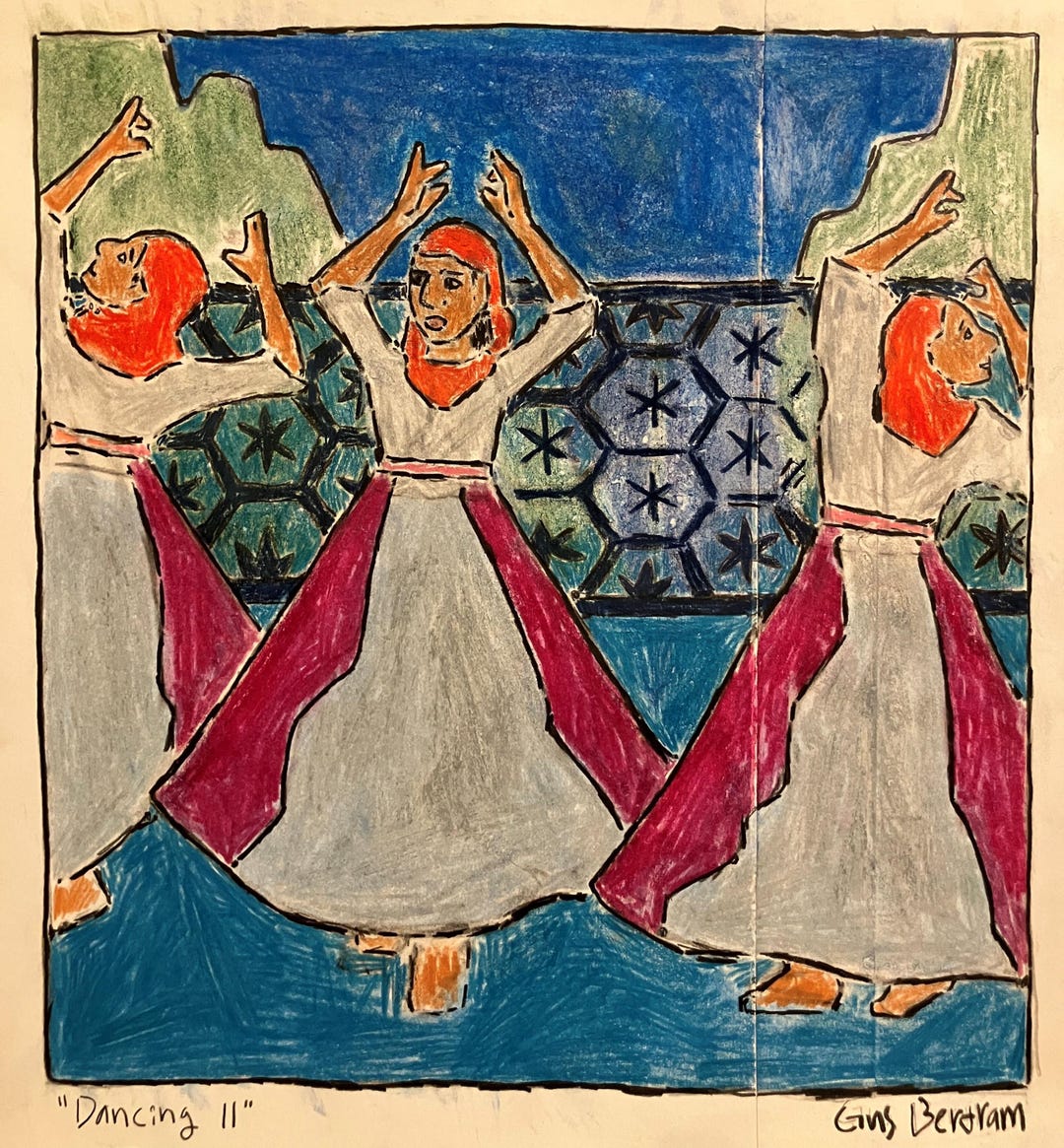 Dancing II: Colored Pencil Drawing - Etsy