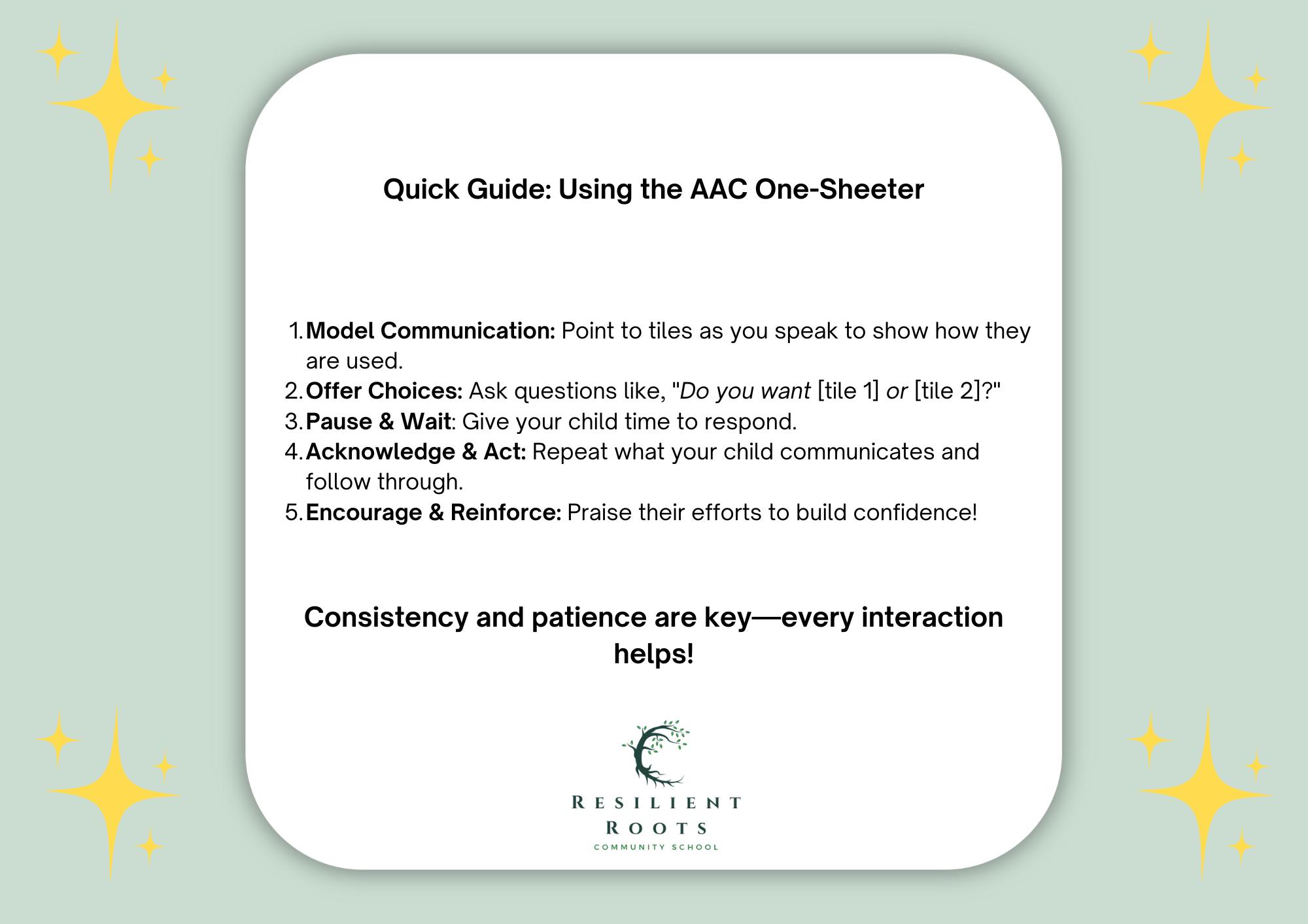 Low-tech AAC Communication Sheet for Parents & Caregivers | Printable ...