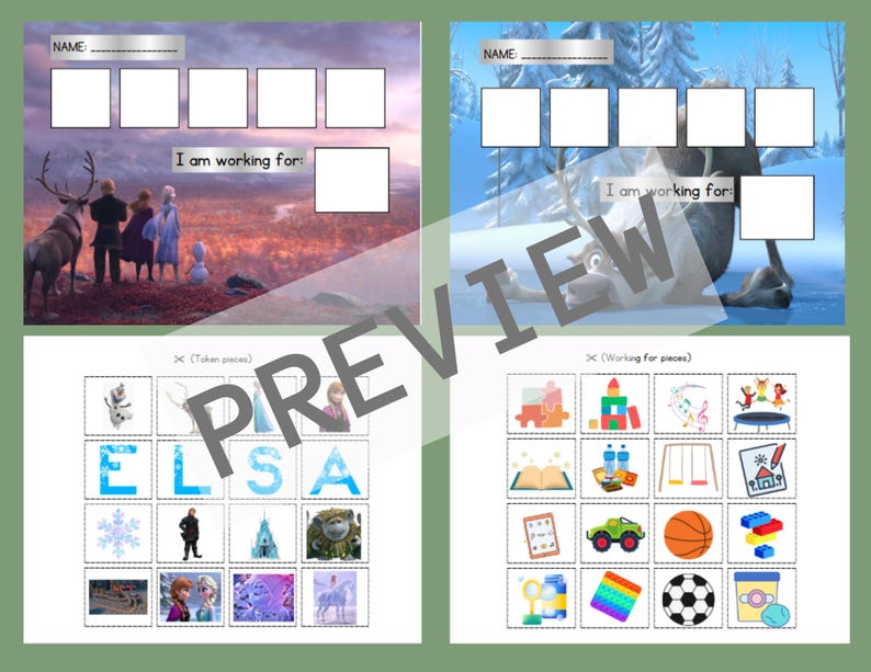 Frozen Token Board | Printable Visual Reinforcement Tool | Behavior ...
