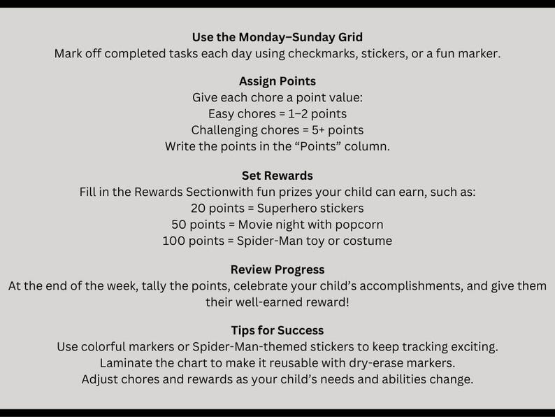 Chore Chart | Spiderman Bundle - Etsy