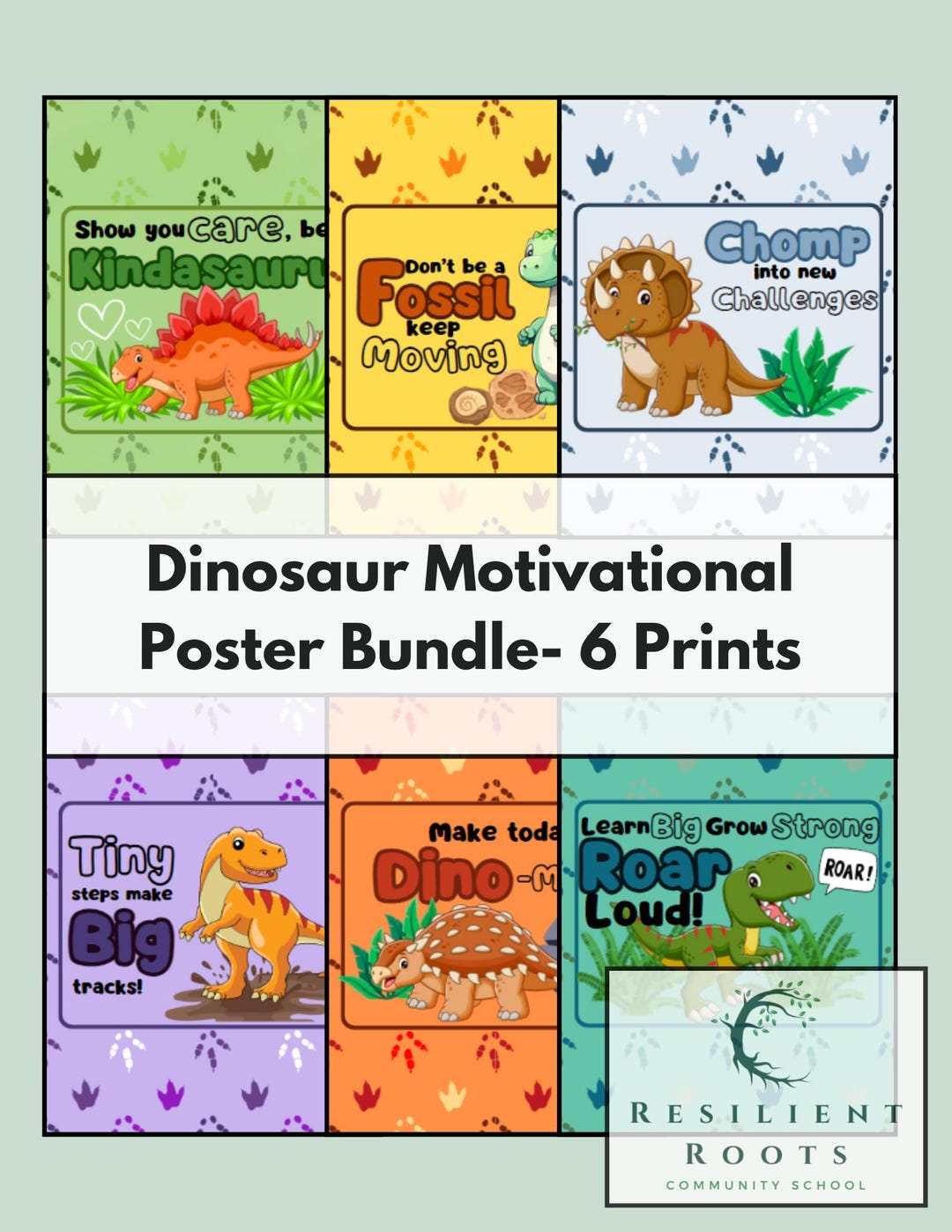 Dinosaur Motivational Poster Bundle | Fun Printable Decor for Kids ...