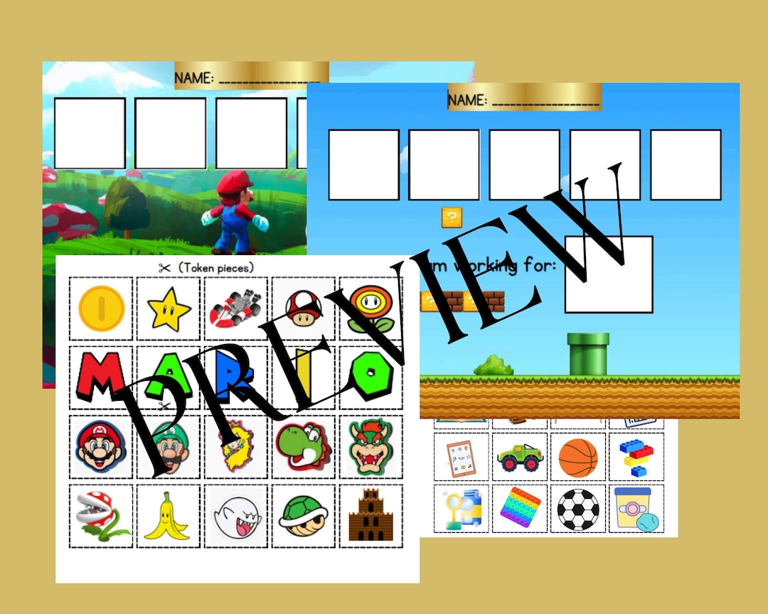 Mario Token Board | Printable Visual Reinforcement Tool | Behavior ...