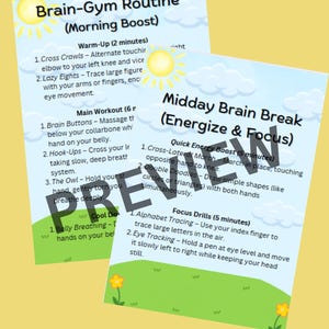 Brain Gym Bundle | Printable Routine for Focus & Calm - Etsy