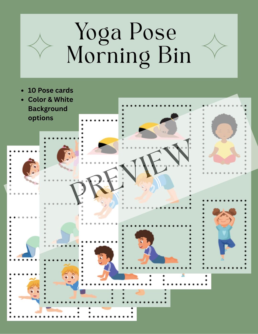 Yoga Poses Morning Bin | Printable Calm Down Corner Activity | Movement ...
