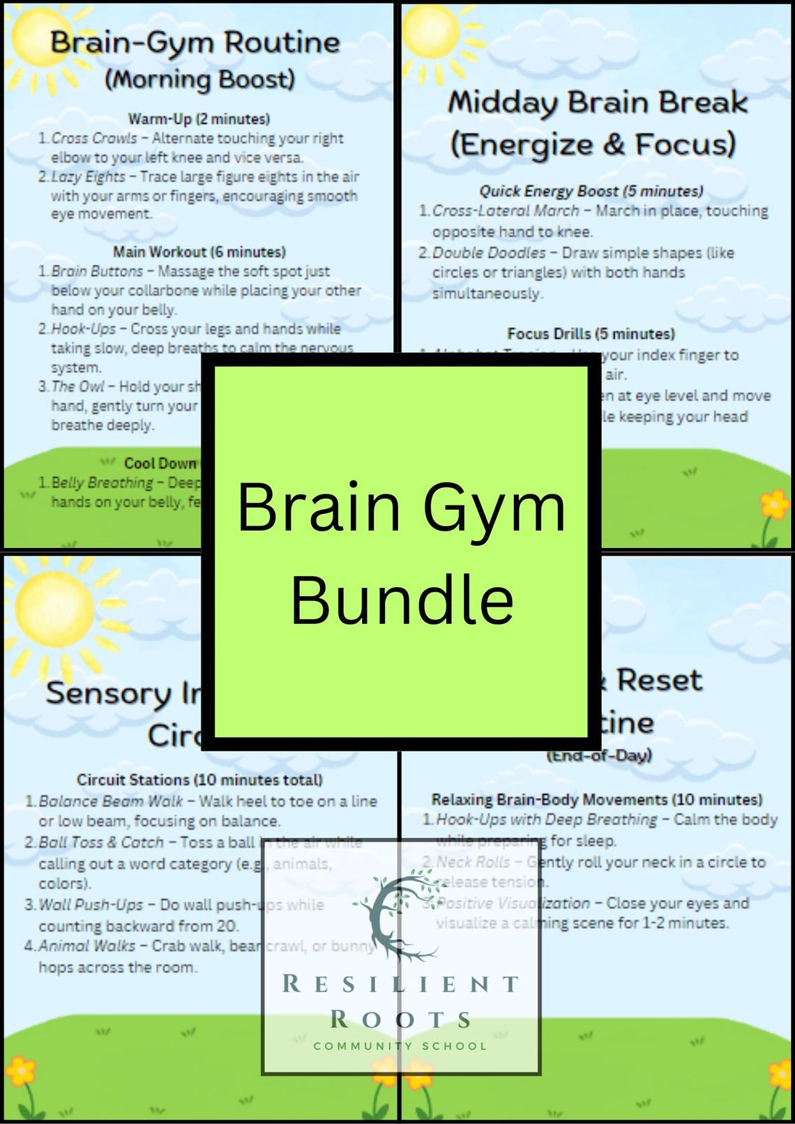 Brain Gym Bundle | Printable Routine for Focus & Calm - Etsy