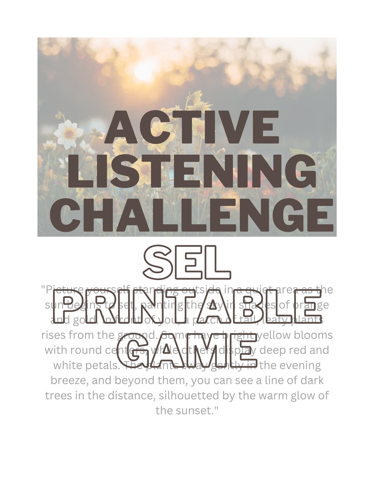 Active Listening Challenge SEL Game – Fun Guessing and Drawing Activity ...