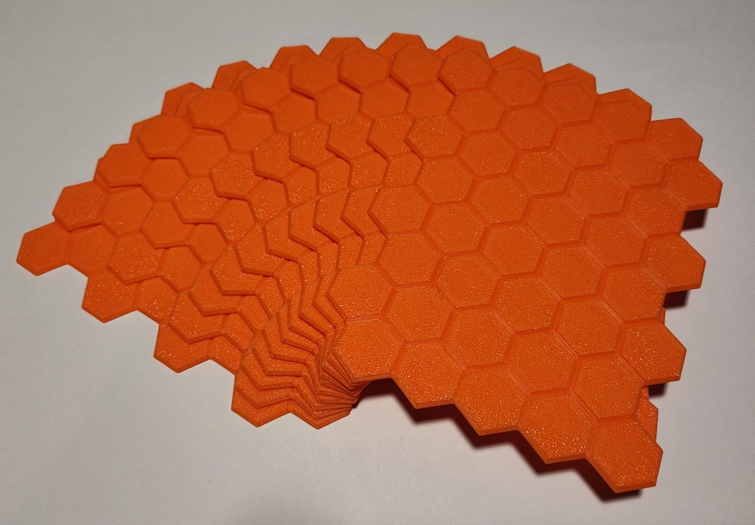 10 Hyper Orange Hex Tiles - Etsy