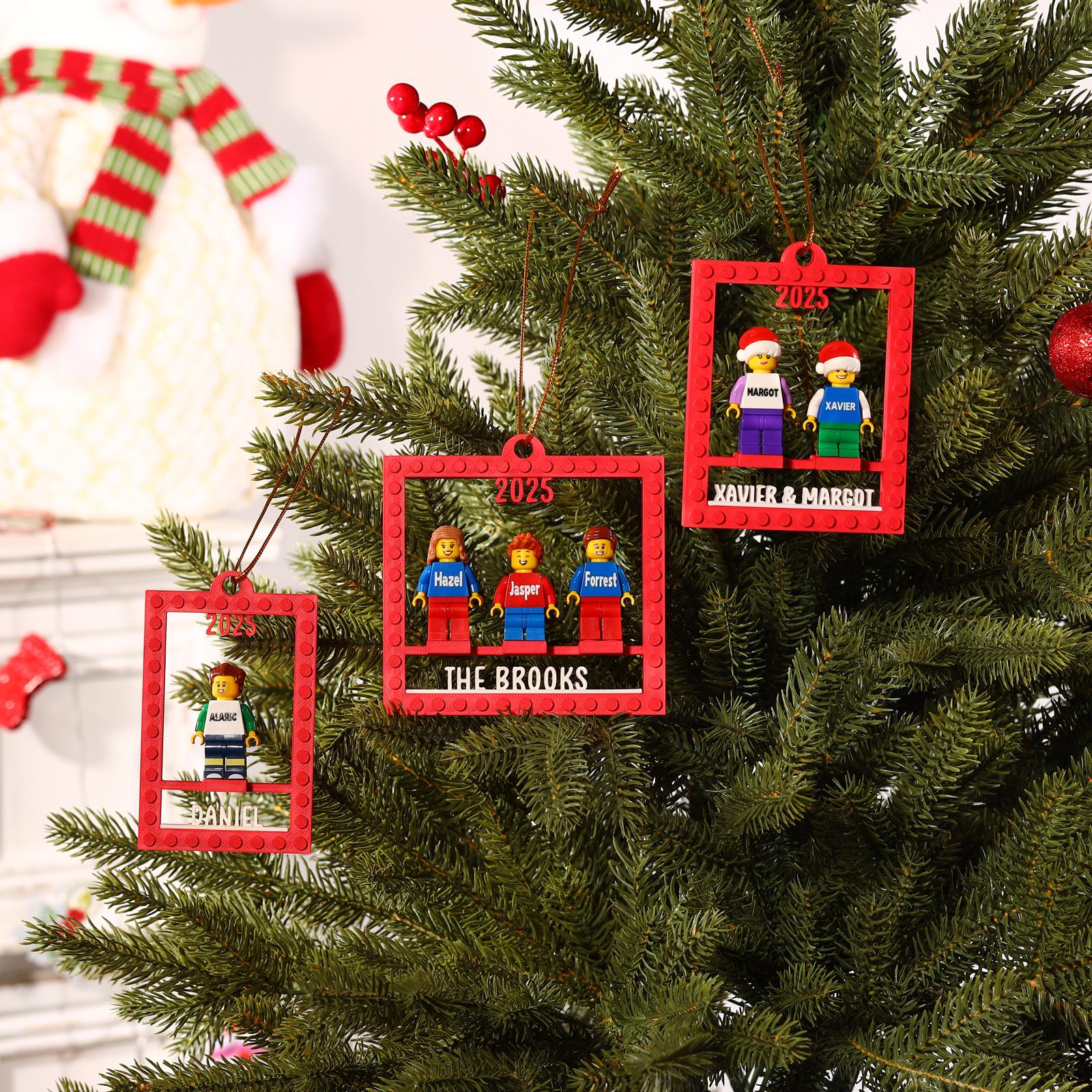 Personalized Brick Minifigure Holder Ornament With Name & Holiday ...