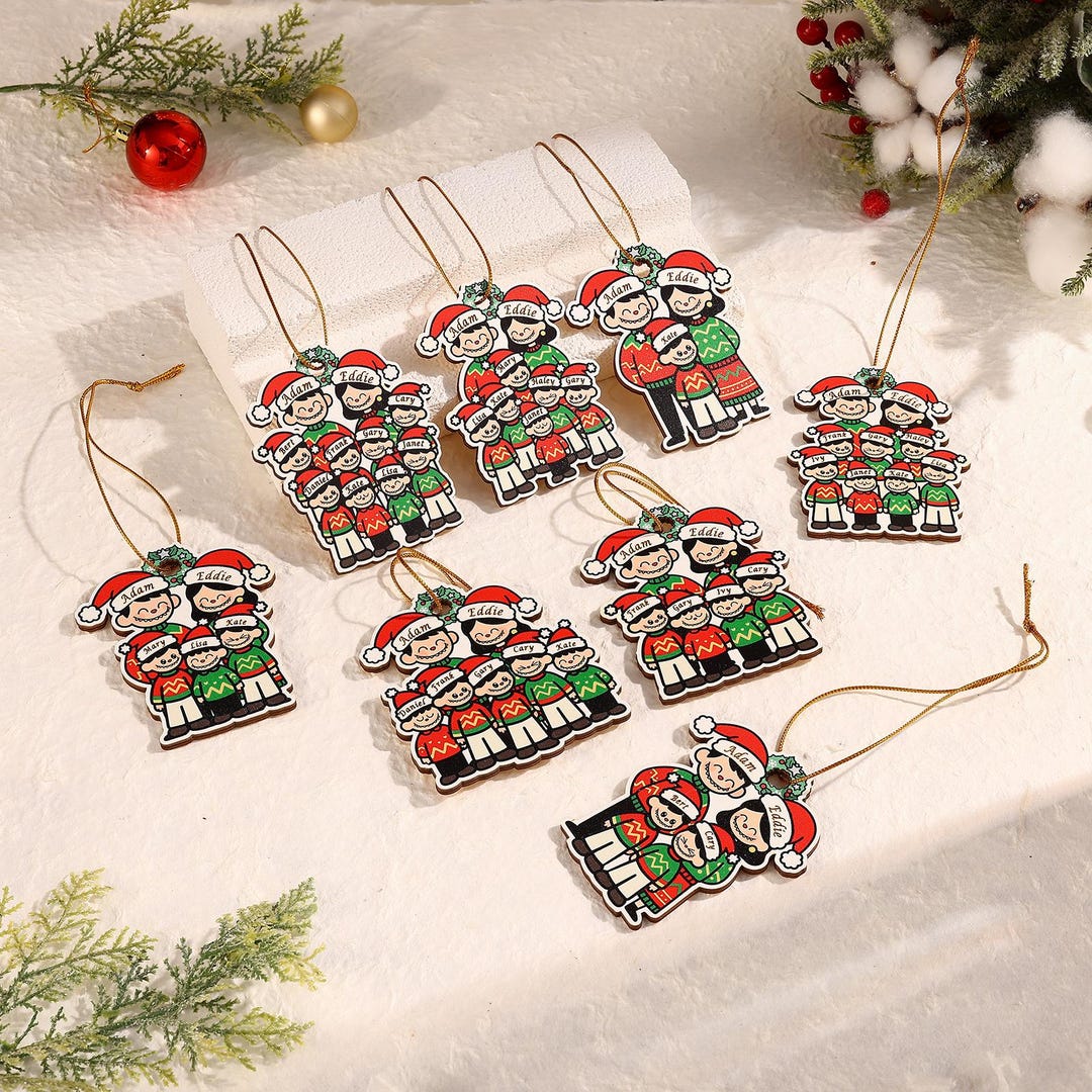 2025 Dated Ornament Family of 3-10 Christmas Together, Custom Wood ...