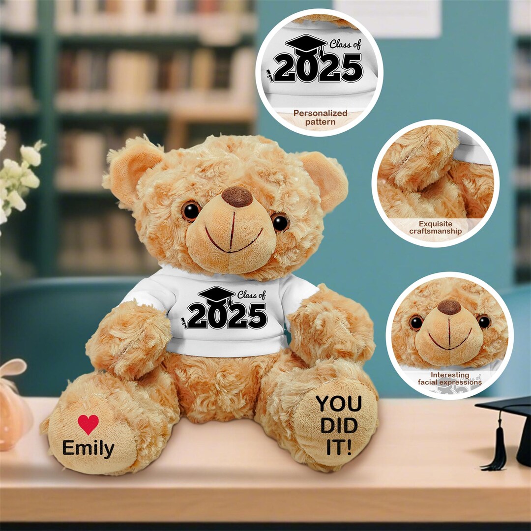 Personalized Graduation Bear, Custom Teddy Bear With Name & Text ...