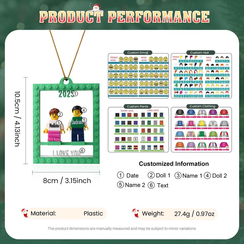 Personalized Brick Minifigure Holder Ornament With Name & Holiday ...