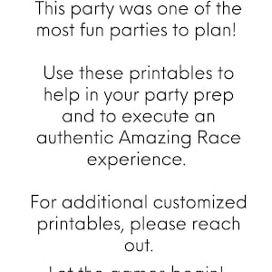 Amazing Race Printable Party Pack - Etsy