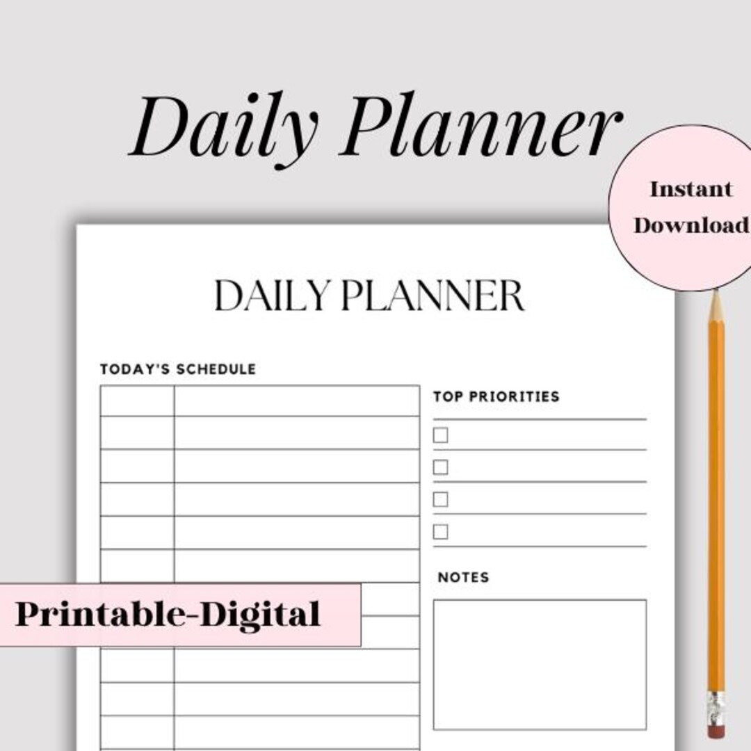 1. Daily Planner Printable | Digital and Printable Diary | Daily ...