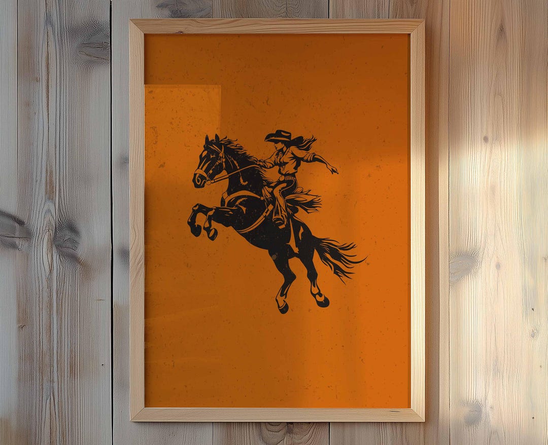 Vintage Cowgirl Poster, Western Wall Decor, Southwestern Art Print ...