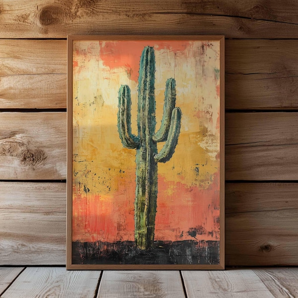 Abstract Cactus Painting - Etsy