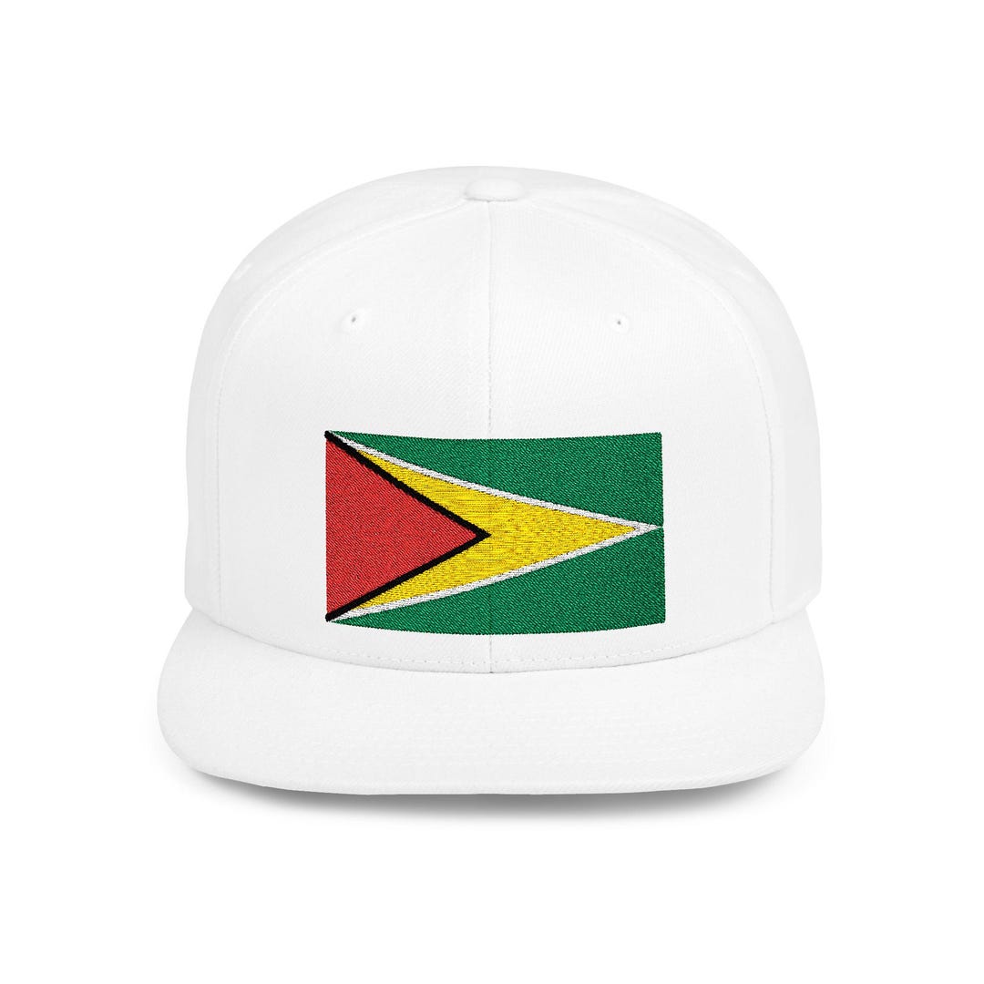 Guyanese Flag Flat Bill Snapback Hat, Stylish Cap for Outdoor Events ...