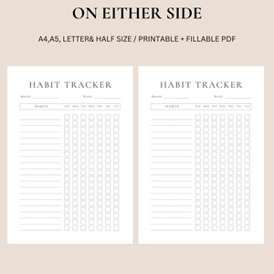 Simple Habit Tracker Printable and Minimal Habit Tracker, Weekly Habits ...