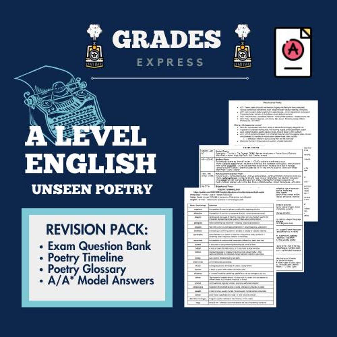 AQA A LEVEL English Literature A: Unseen Poetry Complete Notes & A/A* ...