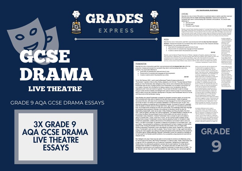 AQA GCSE Drama: GRADE 9 Live Theatre Responses - Etsy