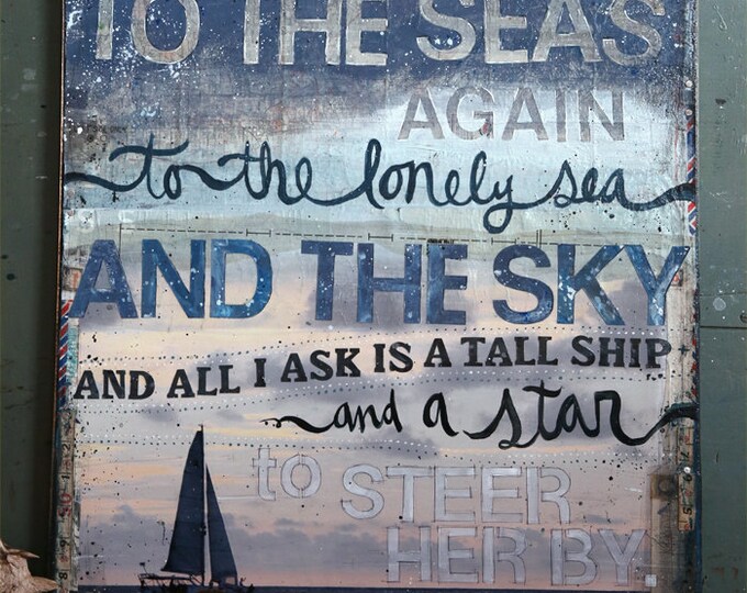 Sea Fever - 24" X 30" Original Mixed Media Painting - Inspirational ...