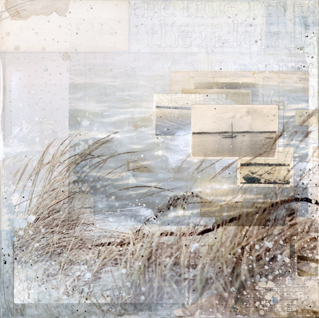 The Tide Rises, the Tide Falls | Square Coastal Art Print | Mixed Media ...