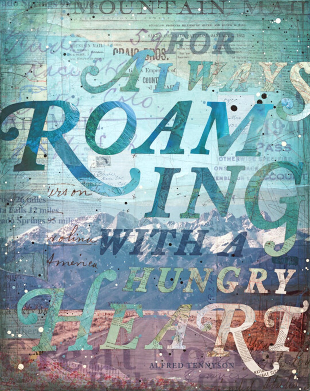 For Always Roaming - Paper Print - Inspirational Word Art - Etsy