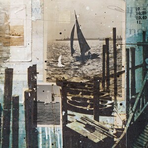 Fair Winds No. 1 | Sailing Art Print | Mixed Media Poster | New England ...
