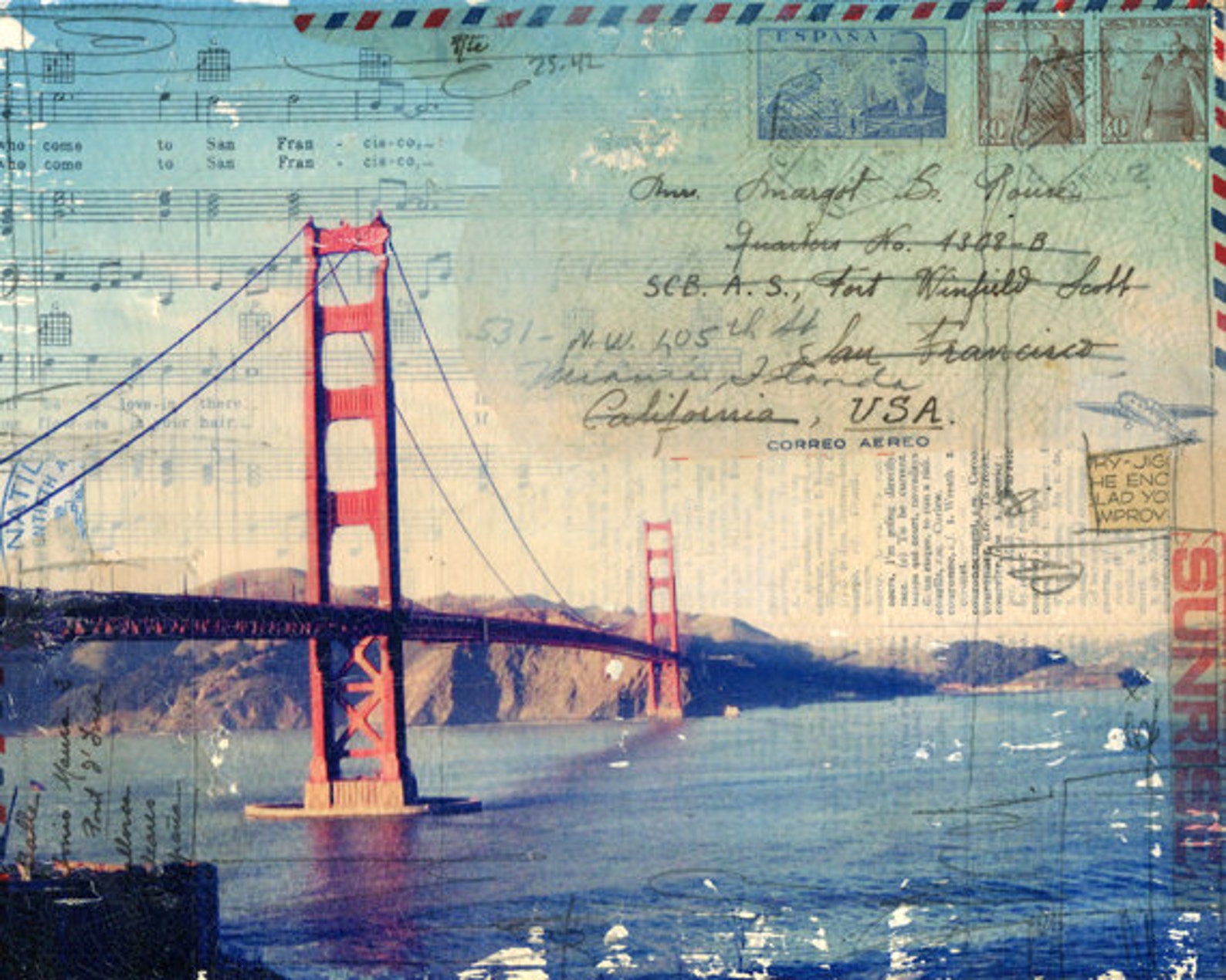Golden Gate No. 2 Paper Print San Francisco California Mixed - Etsy