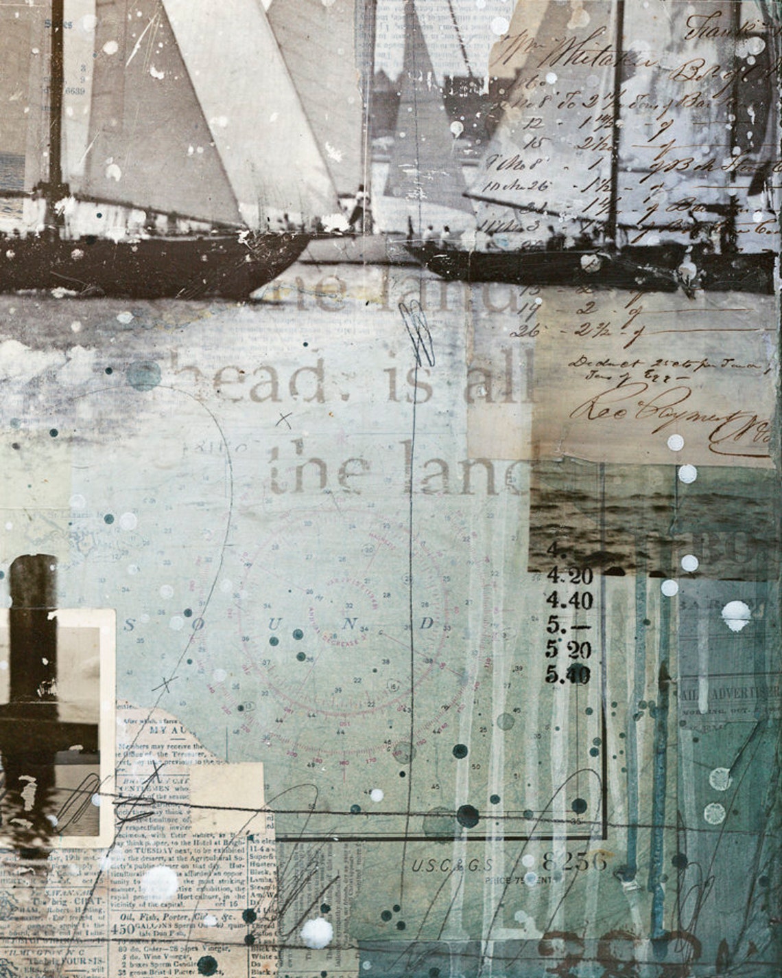 Fair Winds No. 2 Sailing Art Print Mixed Media Poster | Etsy