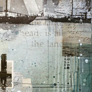 Fair Winds No. 2 | Sailing Art Print | Mixed Media Poster | New England ...