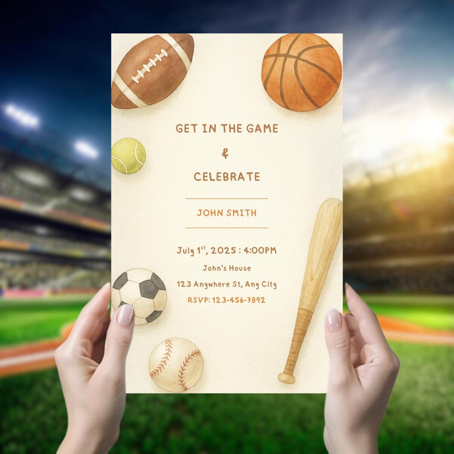 5×7 Editable Sports Birthday Invitation Template | Printable Boys/girls ...