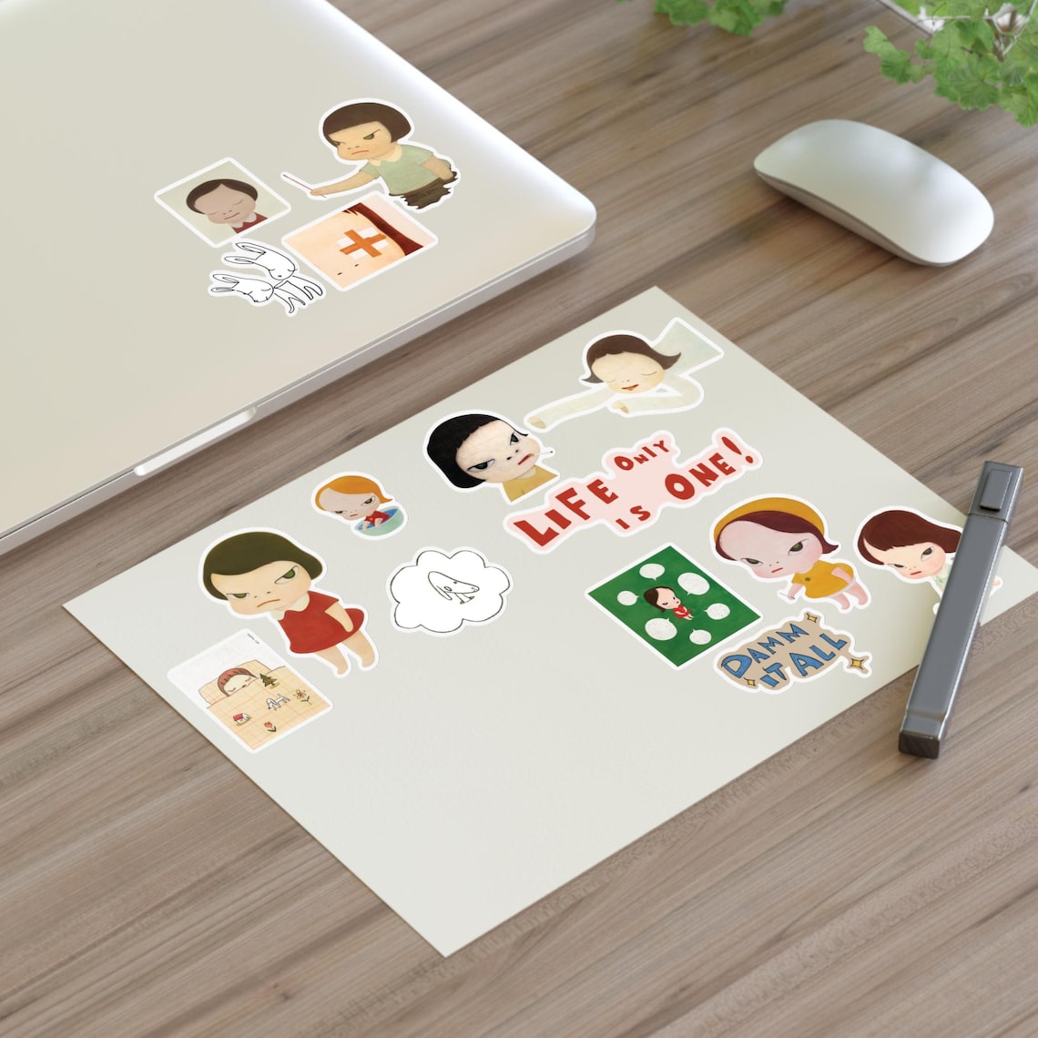 Yoshitomo Nara Sticker Set Whimsical Sticker Sheets, Cute Character Art ...