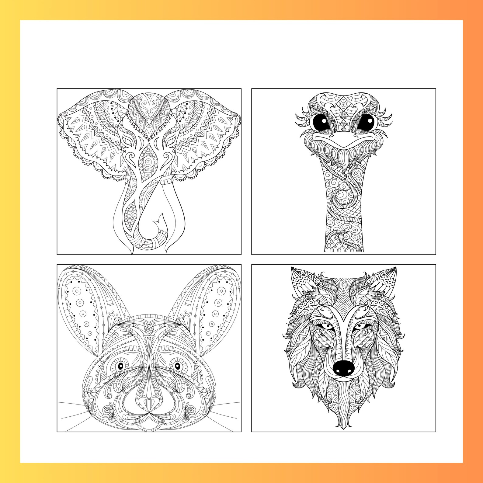 20 Wildlife Mandalas Coloring Book - Intricate Wildlife Designs for ...