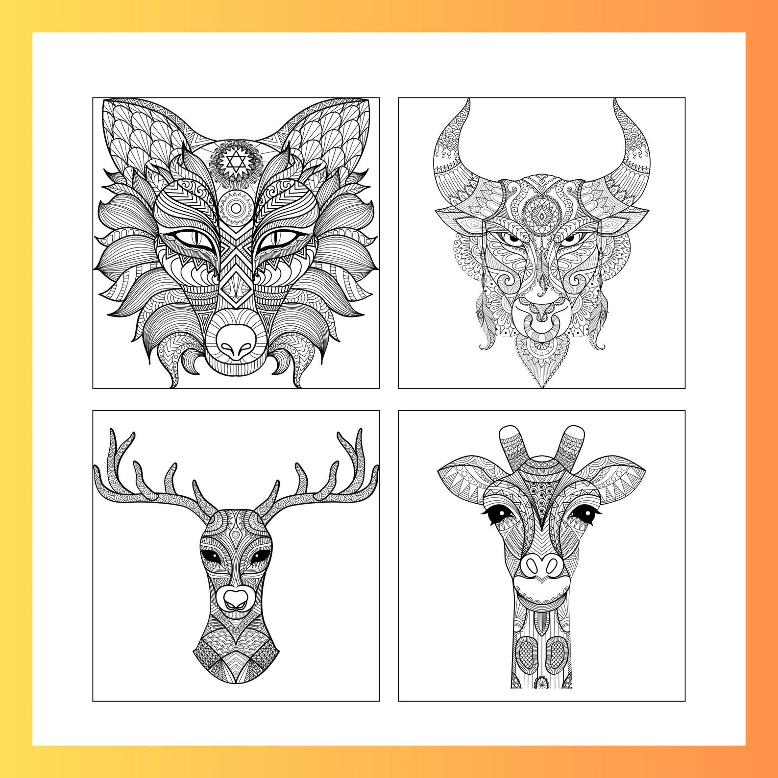 20 Wildlife Mandalas Coloring Book - Intricate Wildlife Designs for ...