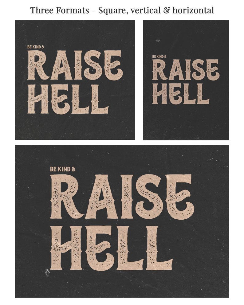 Be Kind and Raise Hell Wall Art Western Digital Print Download Rustic ...