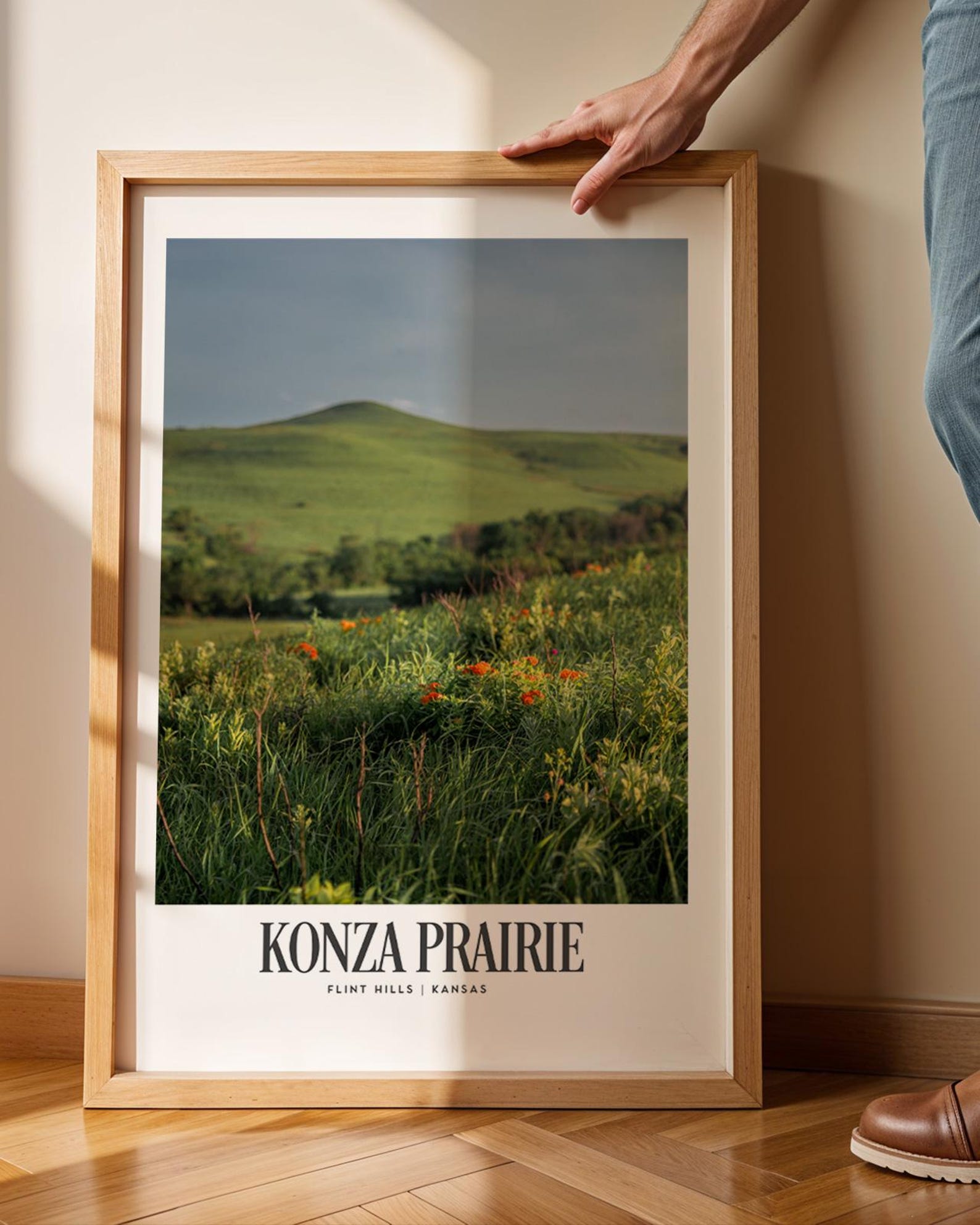 Konza Prairie Print Kansas Landscape Flint Hills Art Wildflowers Nature ...