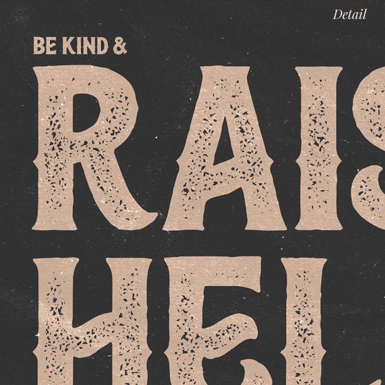Be Kind and Raise Hell Wall Art Western Digital Print Download Rustic ...