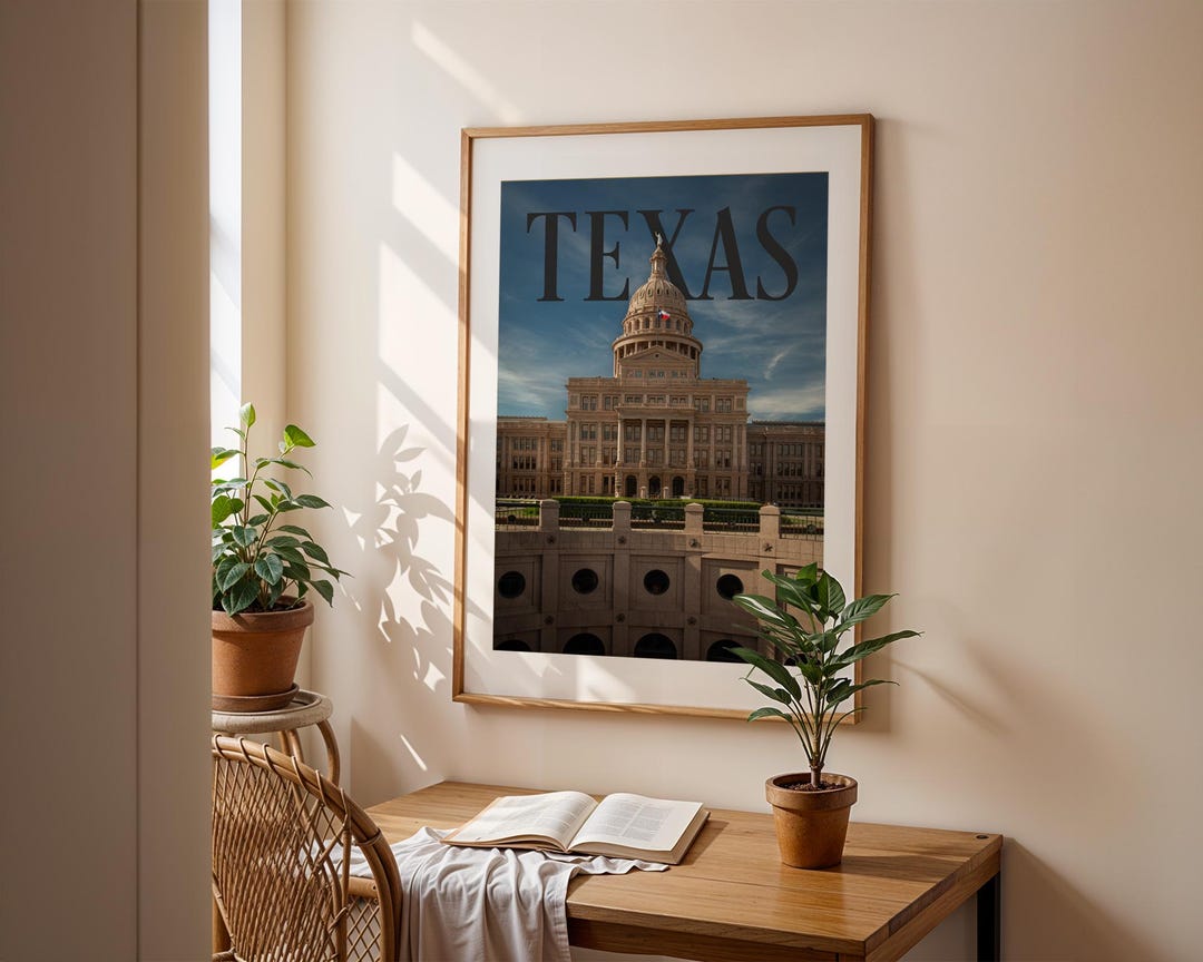 Texas State Capitol Poster – Editorial Style Travel Wall Art Print ...