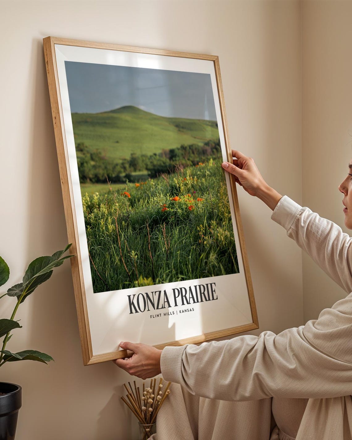 Konza Prairie Print Kansas Landscape Flint Hills Art Wildflowers Nature ...