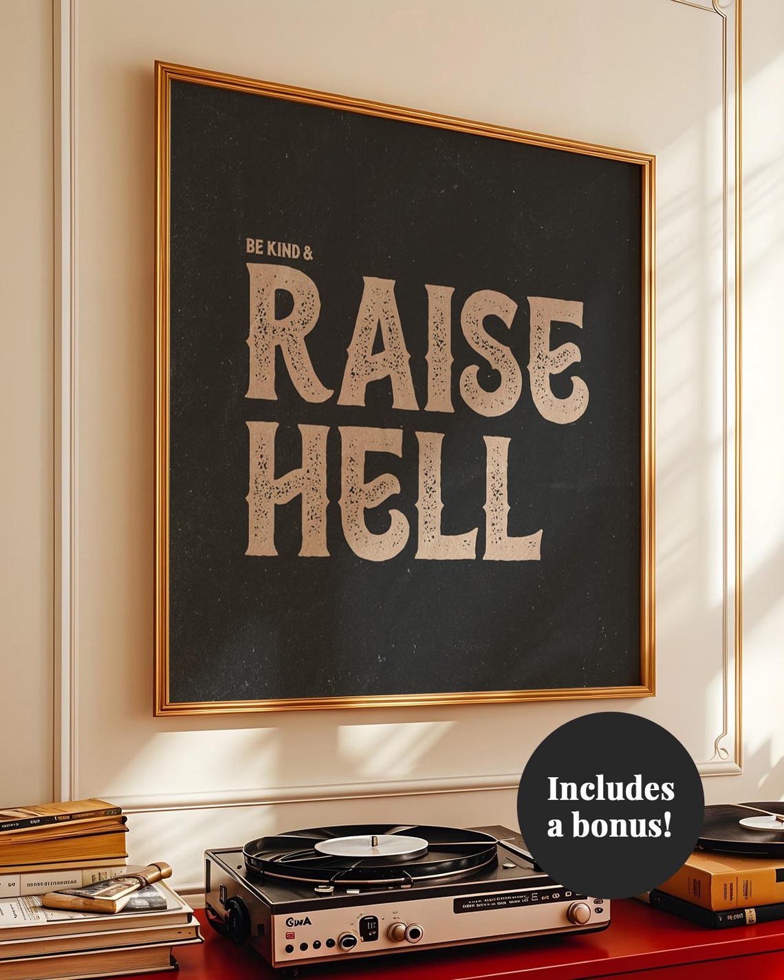 Be Kind and Raise Hell Wall Art Western Digital Print Download Rustic ...