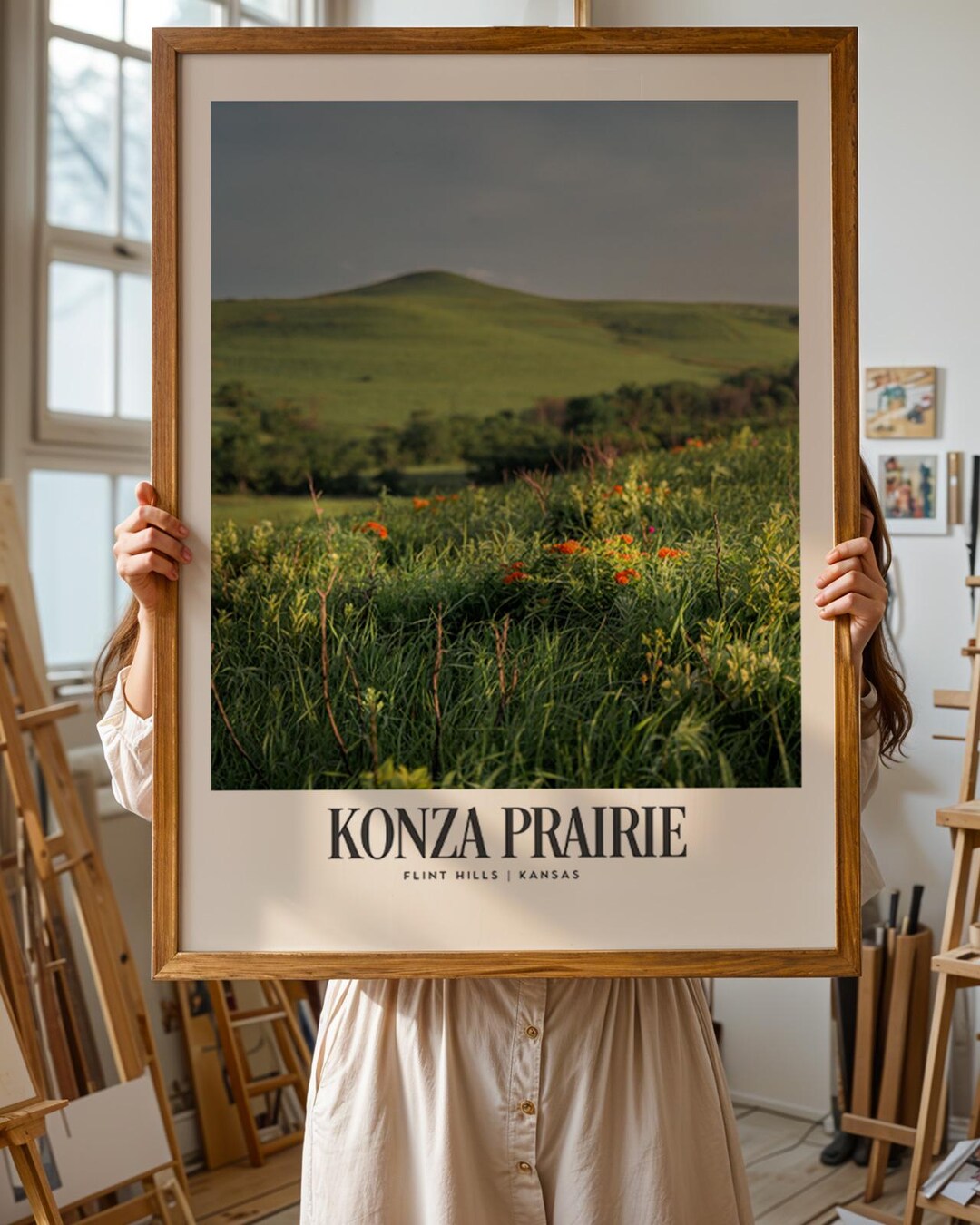 Konza Prairie Print Kansas Landscape Flint Hills Art Wildflowers Nature ...