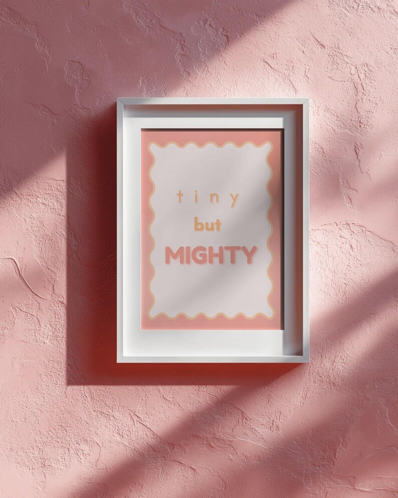 Tiny but Mighty Cute Nursery Wall Art Print, Matte Poster for Nursery ...