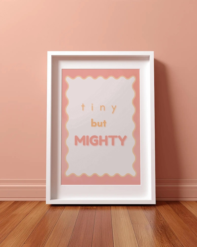 Tiny but Mighty Cute Nursery Wall Art Print, Matte Poster for Nursery ...