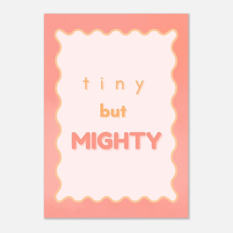 Tiny but Mighty Cute Nursery Wall Art Print, Matte Poster for Nursery ...