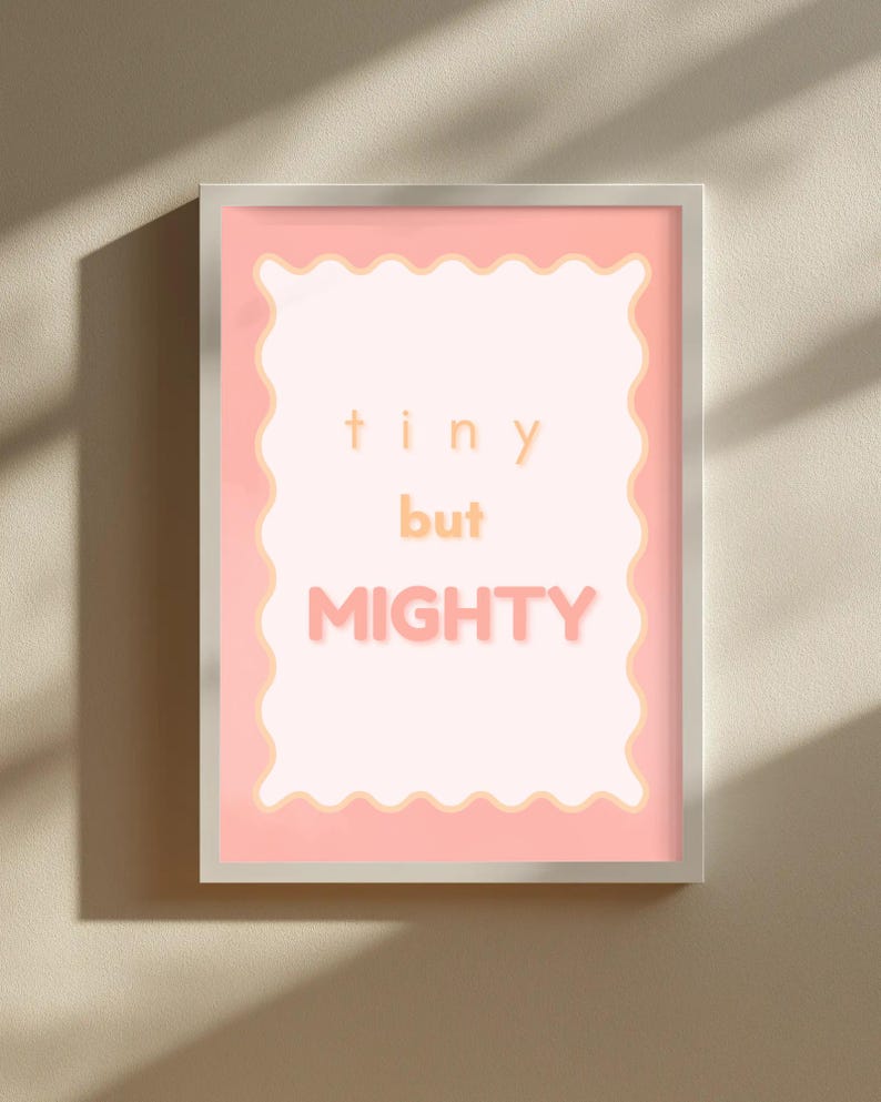 Tiny but Mighty Cute Nursery Wall Art Print, Matte Poster for Nursery ...