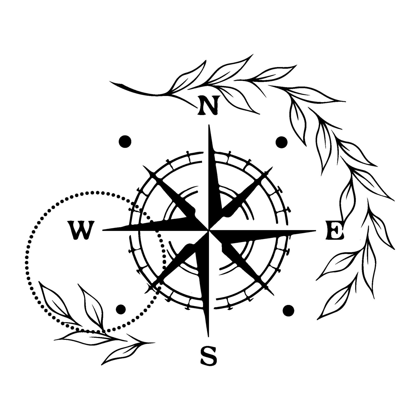 Steezyink Temporary Tattoo Compass Rose Last Upto 2 Weeks 4 X 4 Inches ...